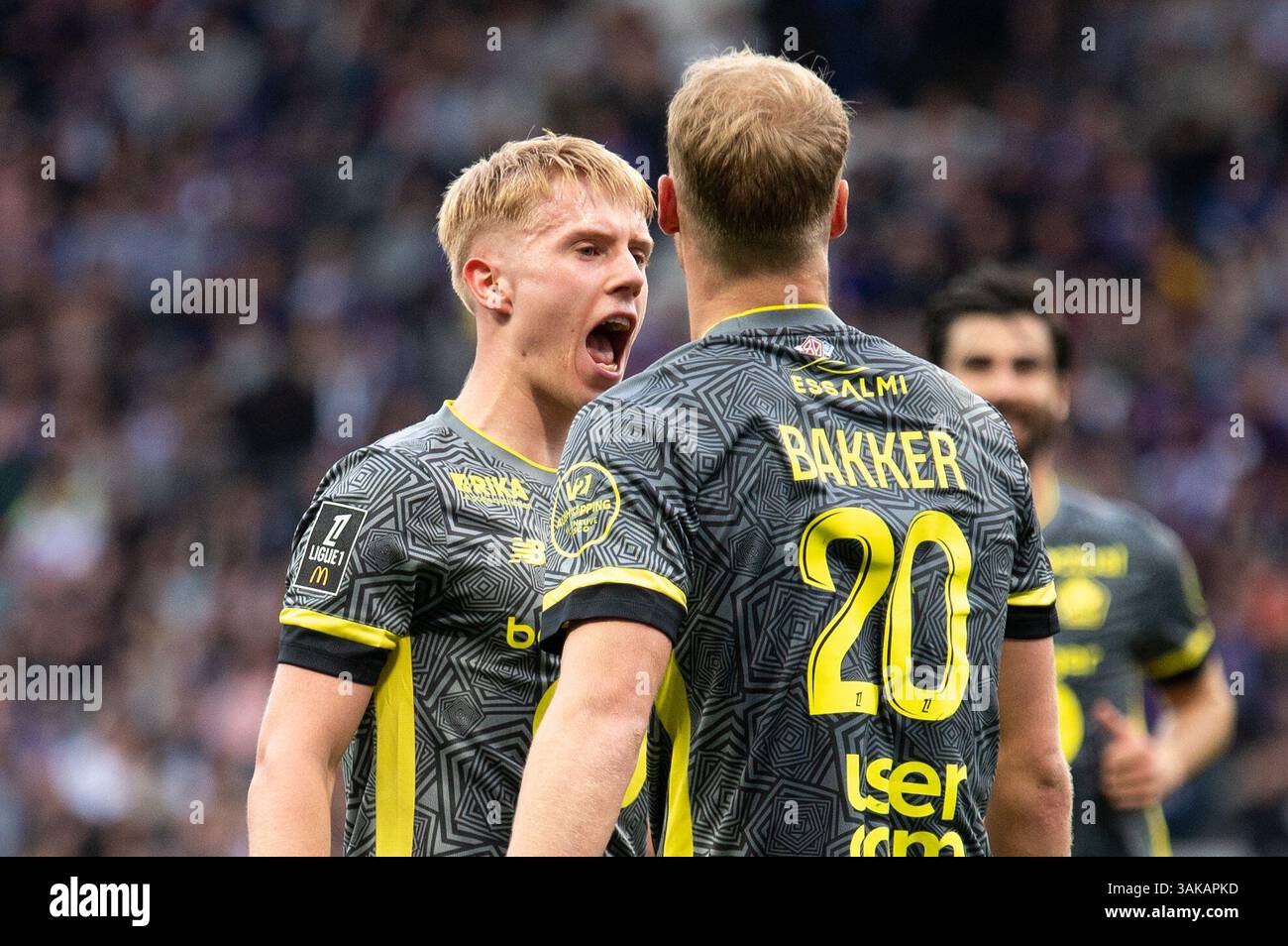 Mitchel Bakker and Hakon Haraldson of Lille celebrating during the ...