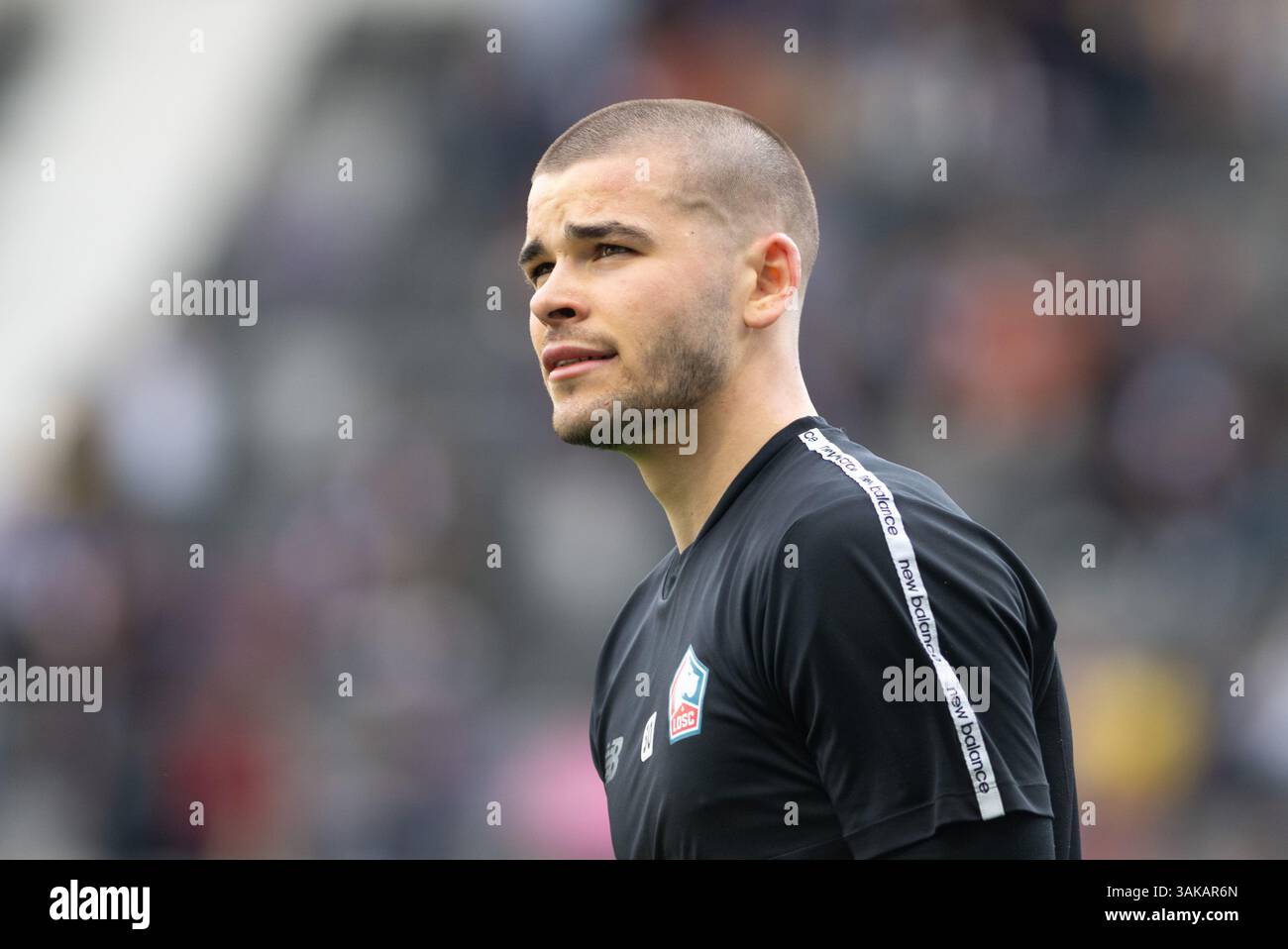 Lucas Chevalier of Lille during the French championship Ligue 1 ...