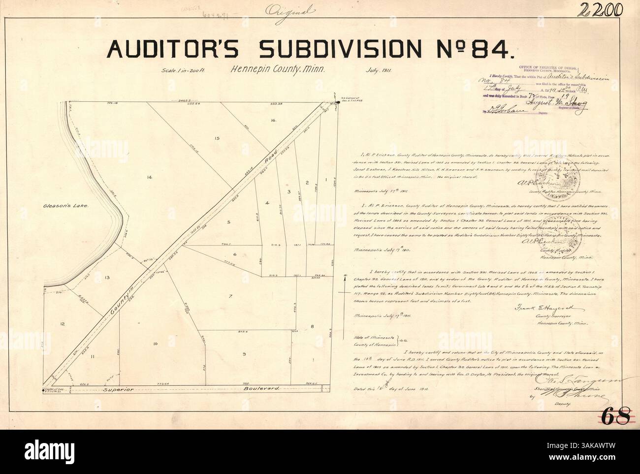 Auditor's Subdivision No. 84 in Hennepin County is a designated area ...