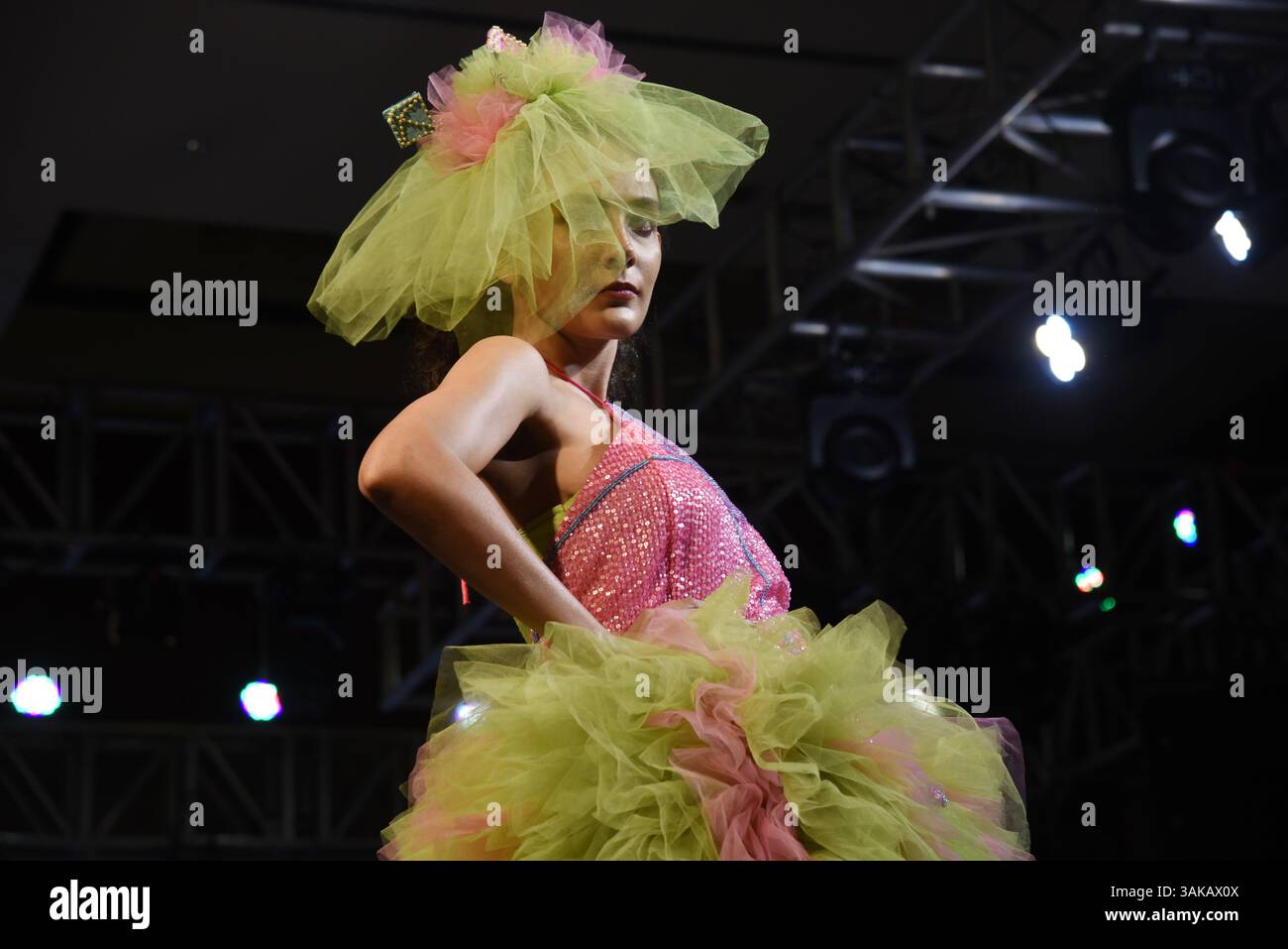 Kolkata, India. 11th Apr, 2025. An Indian model displays the new summer collection at the NIF ...