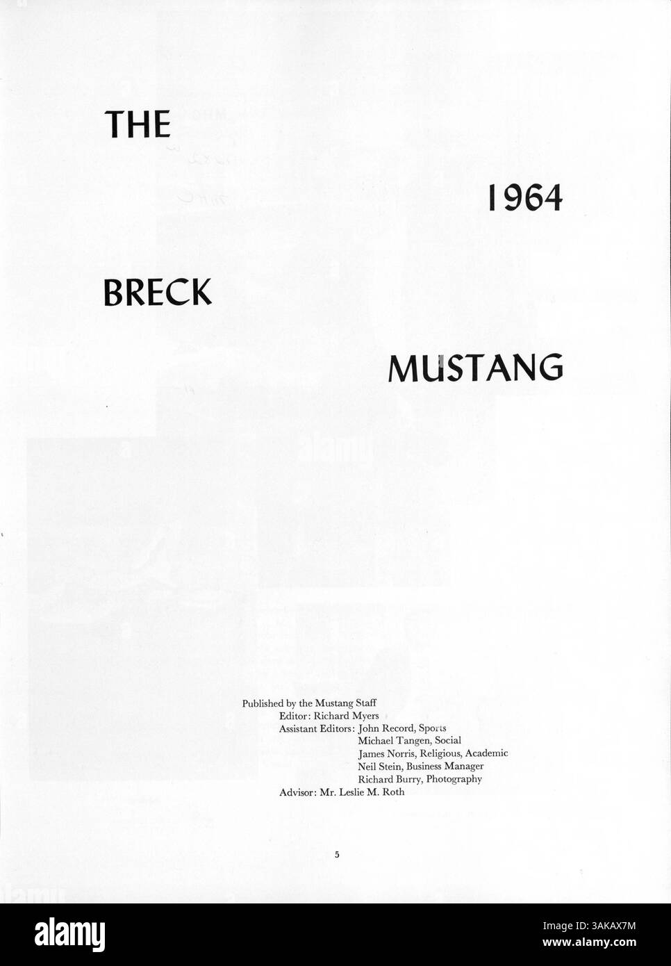 The 1964 Mustang yearbook from Breck High School provides a ...