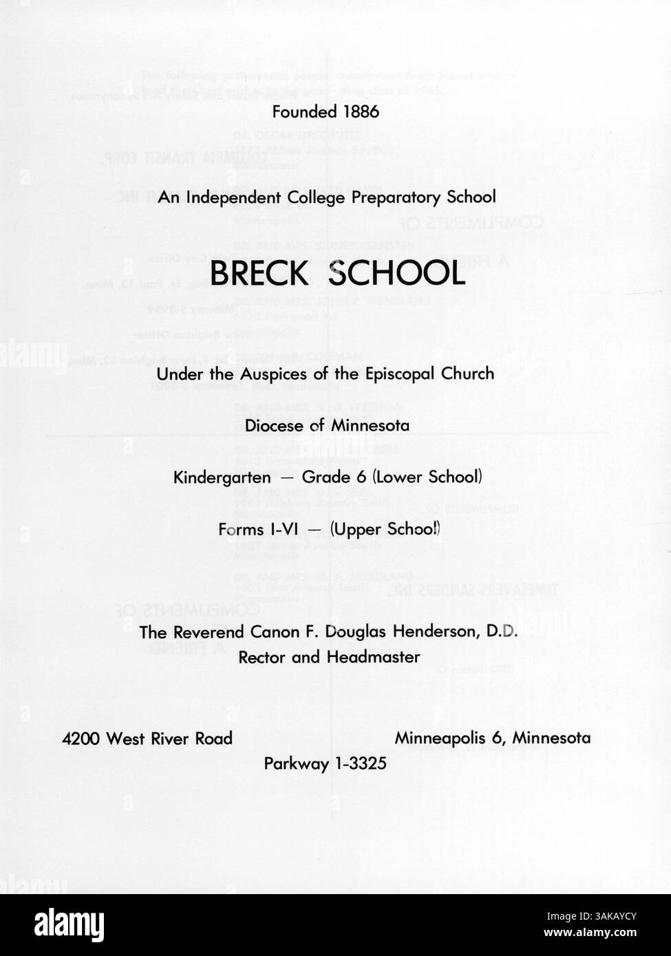 The 1965 Breck High School yearbook, Mustang 1965, documents the ...