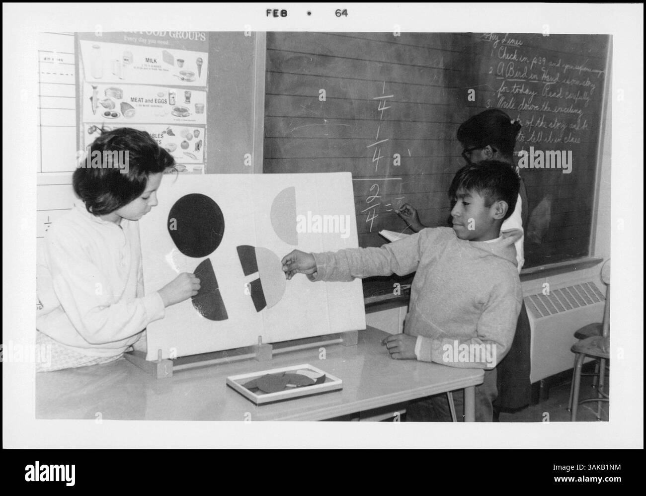 This image shows students learning fractions in an elementary ...