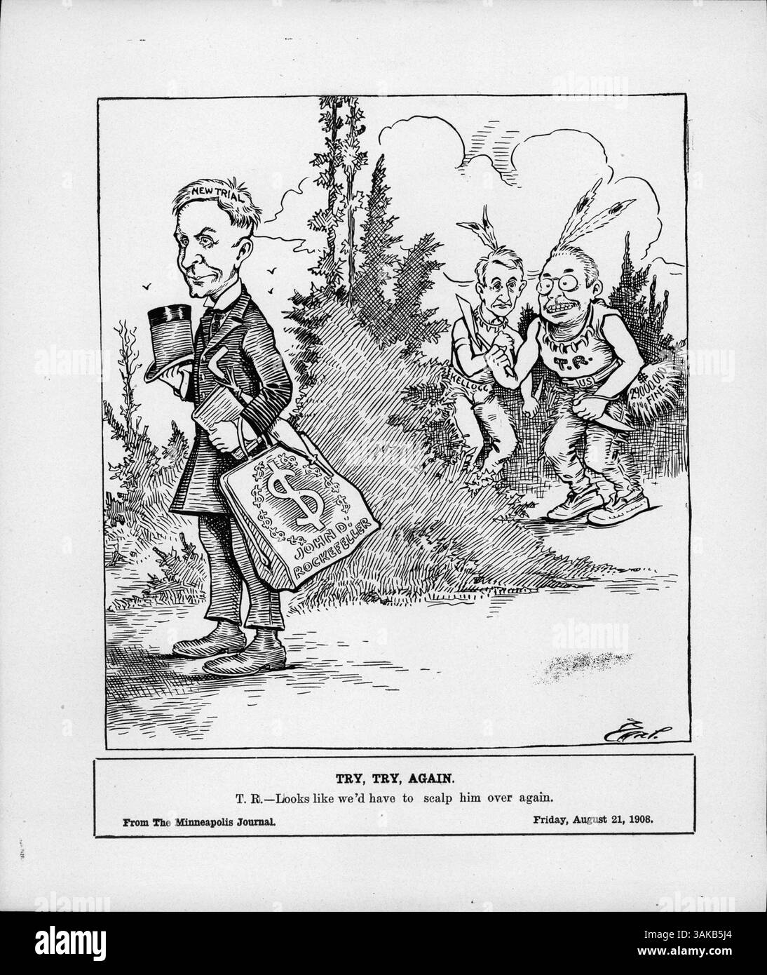A satirical depiction featuring Roosevelt and Kellogg as Indian ...