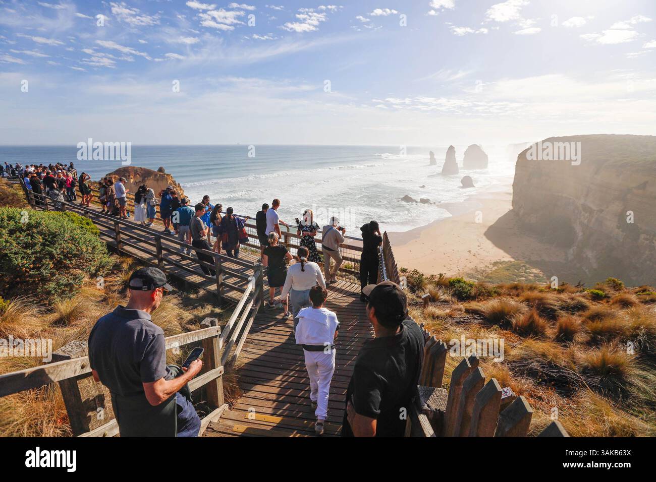 April 12, 2025, Princetown, Victoria State, Australia: Tourists gather ...