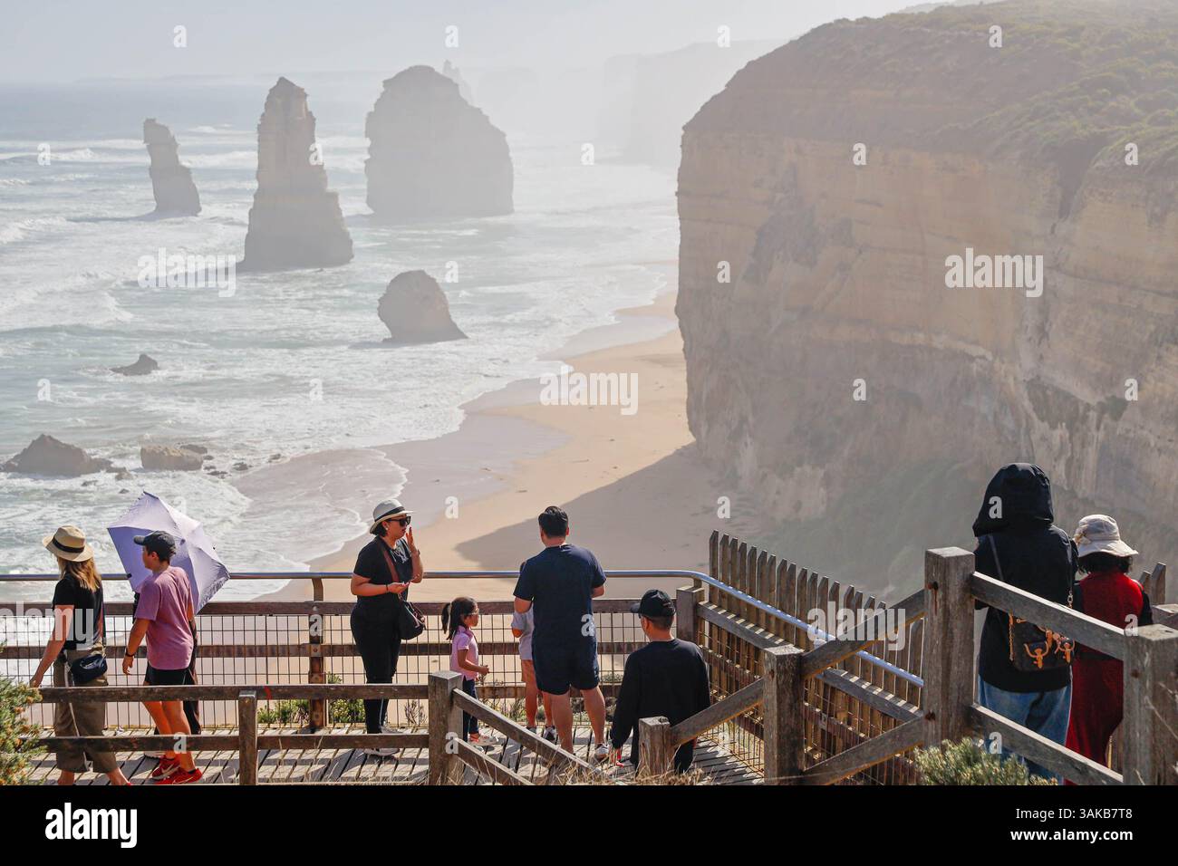 Princetown, Victoria State, Australia. 12th Apr, 2025. Visitors seen at the Twelve Apostles ...