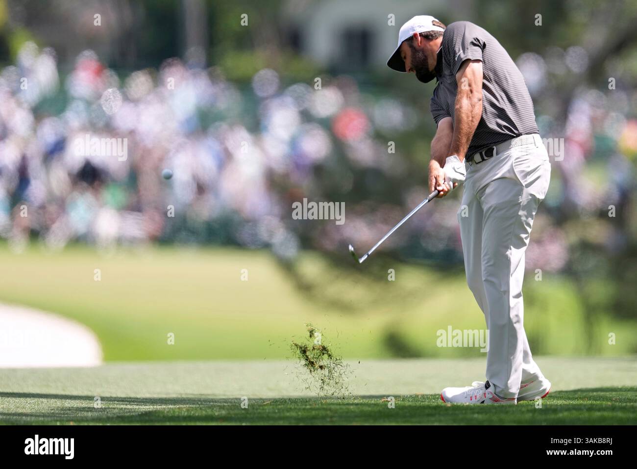 Scottie Scheffler hits from the rough on the first hole during the ...