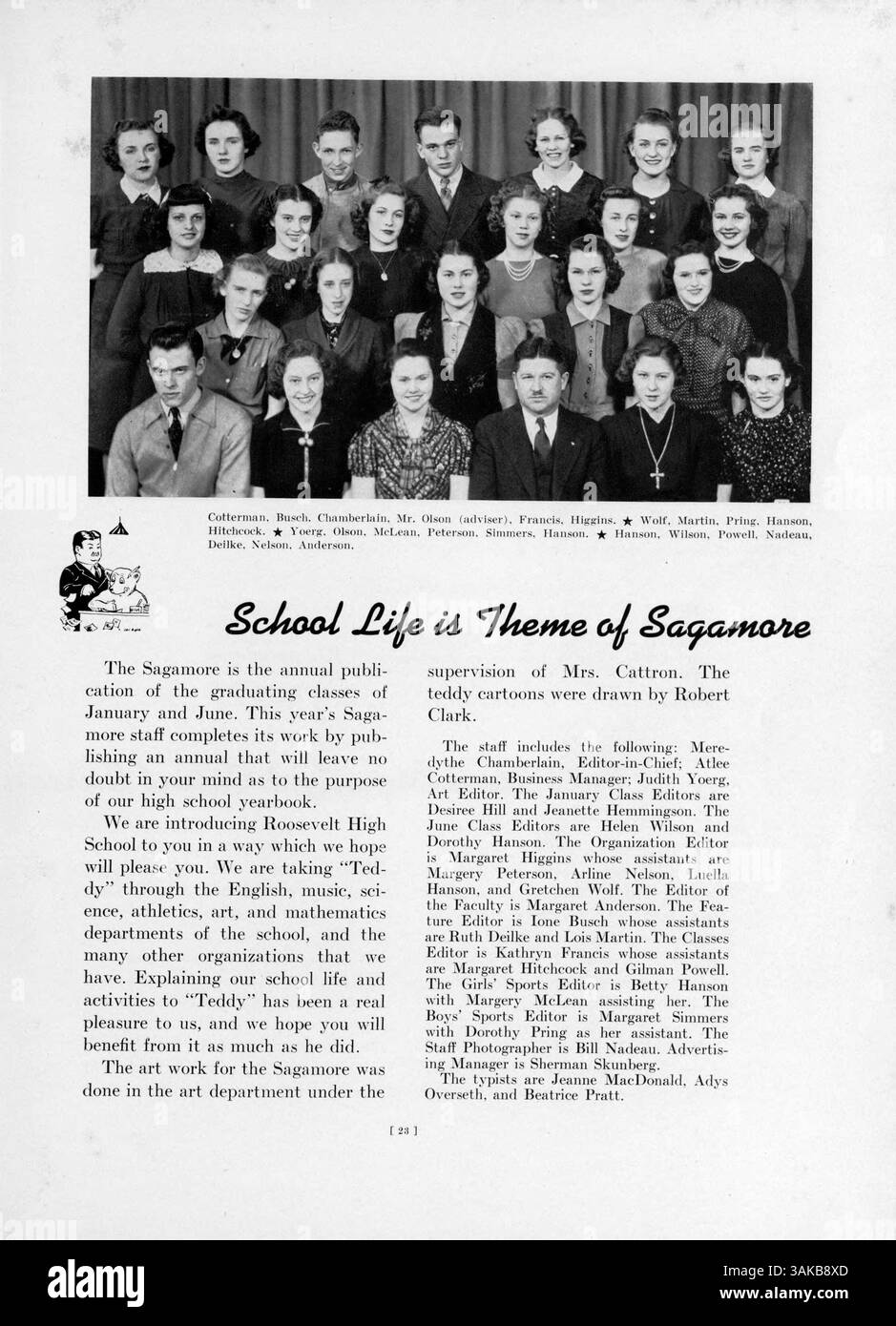 The 'Sagamore 1938' yearbook from Roosevelt High School reflects the ...