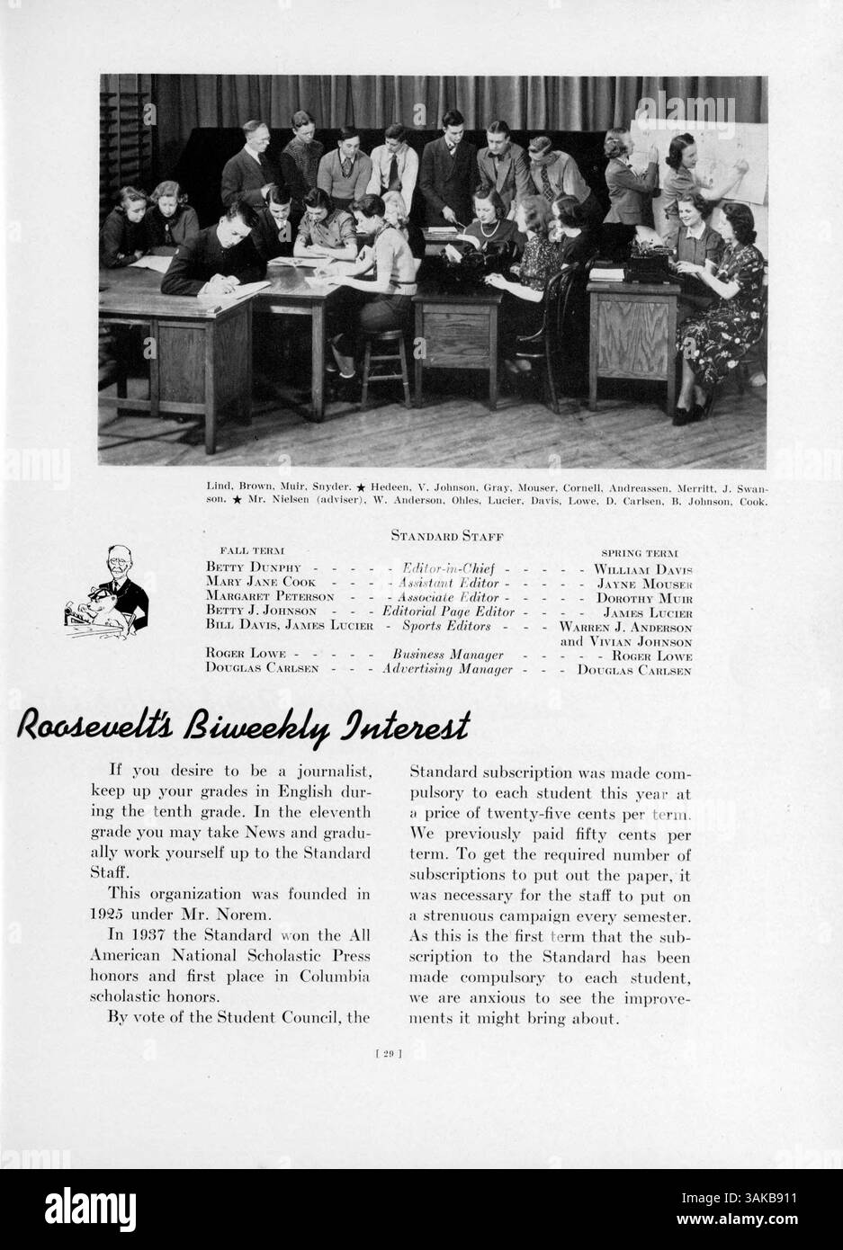 This yearbook from Roosevelt High School, 1938, chronicles key events ...