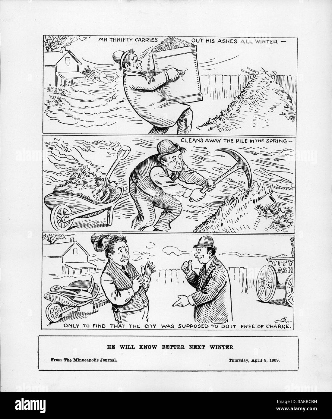 This comic strip illustrates a man's misunderstanding of the city’s ...