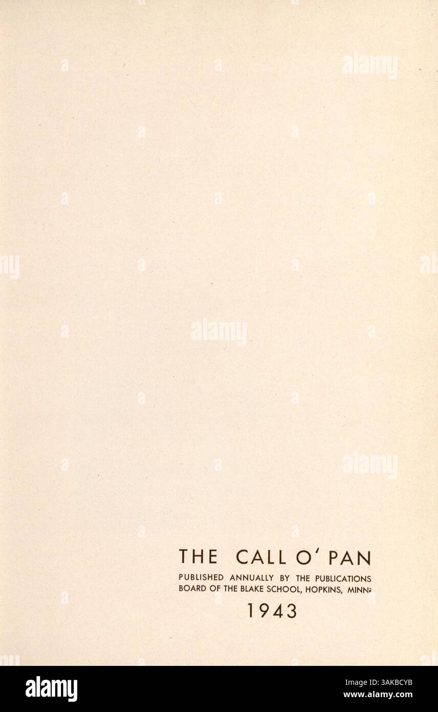 The 1943 'Call-O'-Pan' yearbook from Blake High School showcases the ...