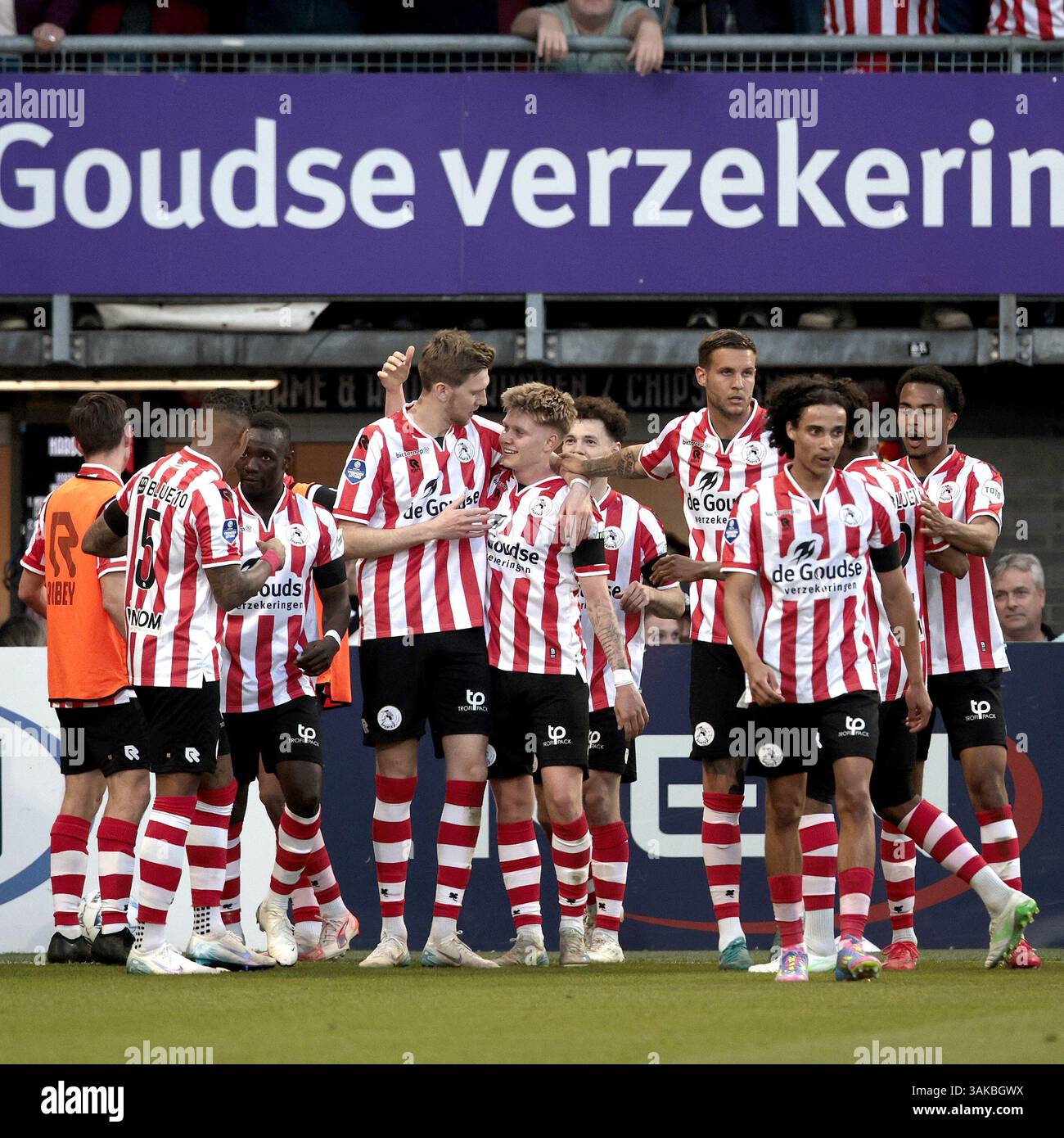 ROTTERDAM - Tobias Lauritsen of Sparta Rotterdam celebrates the 2-0 ...