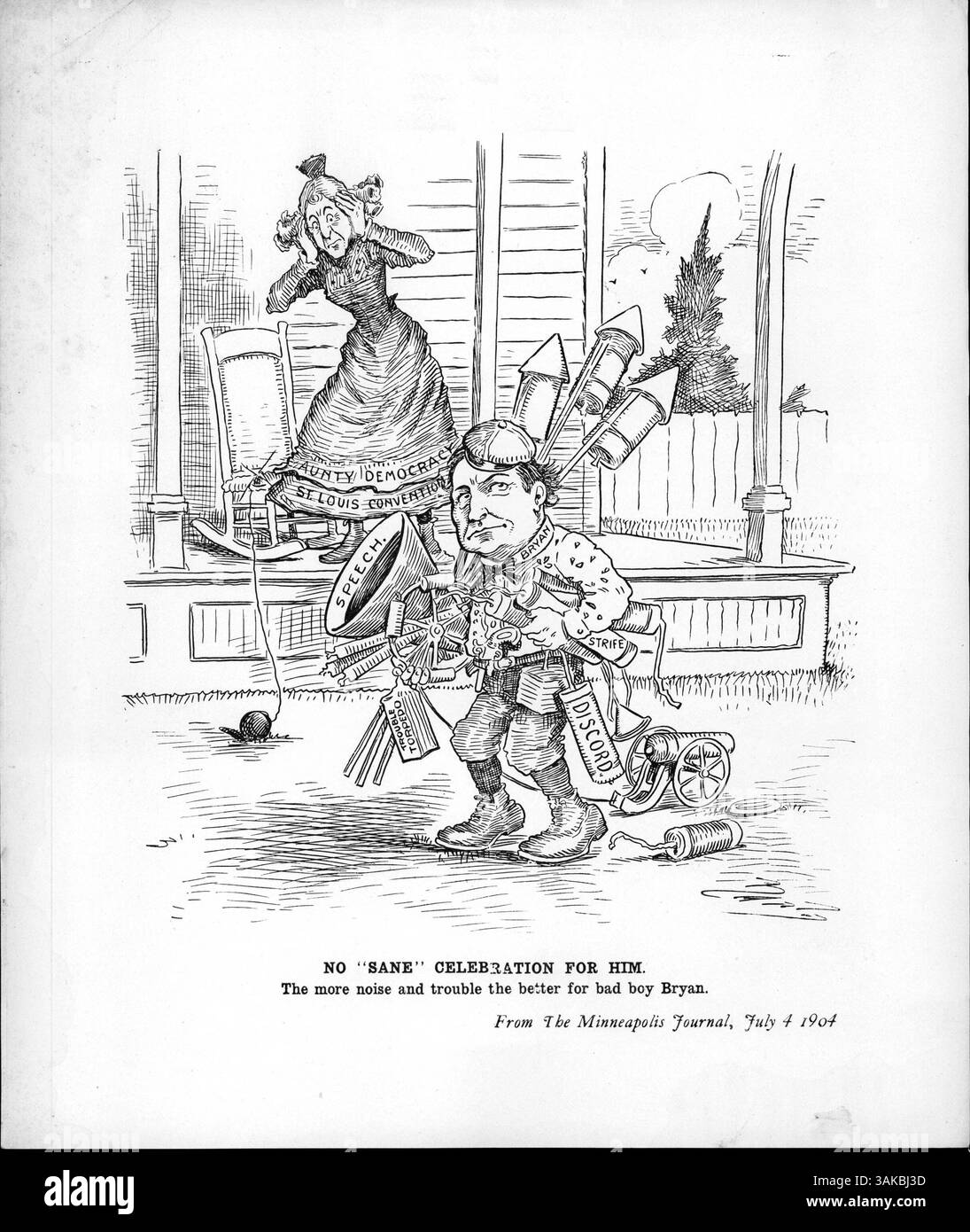 This political cartoon depicts Bryan heading to the St. Louis ...