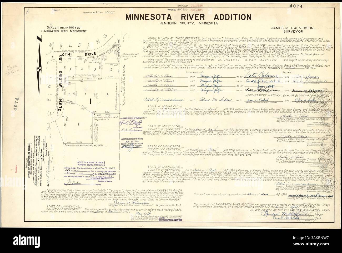 This map shows the Minnesota River Addition, illustrating the ...