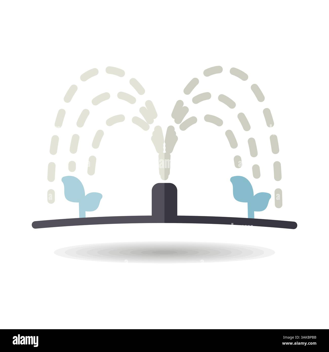 Sprinkler watering agricultural field Cut Out Stock Images & Pictures ...