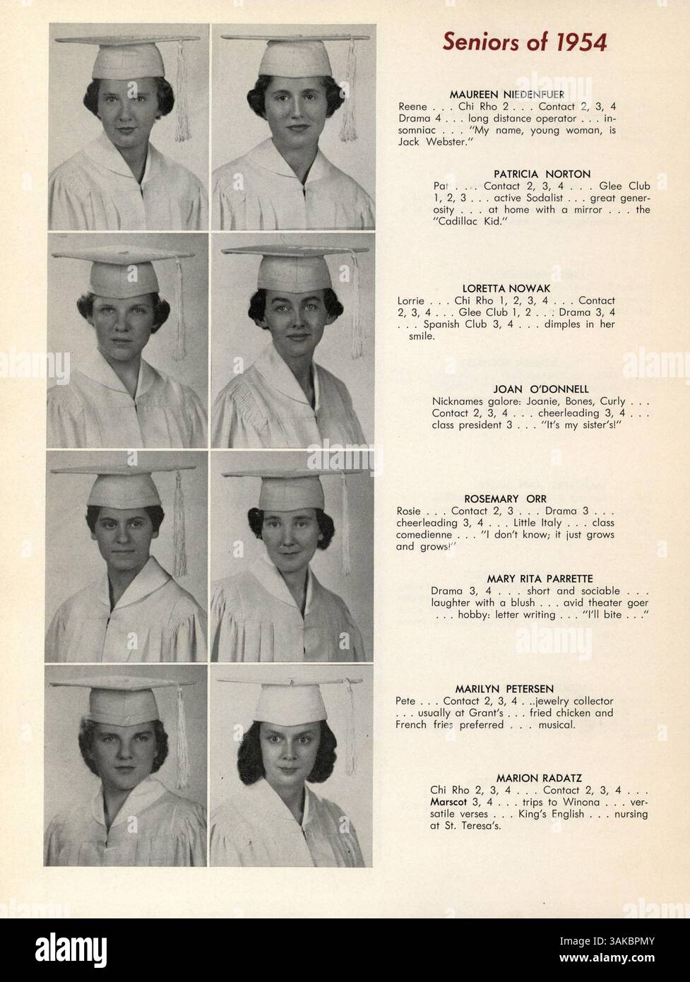 The 1954 yearbook from St. Margaret's Academy highlights the ...
