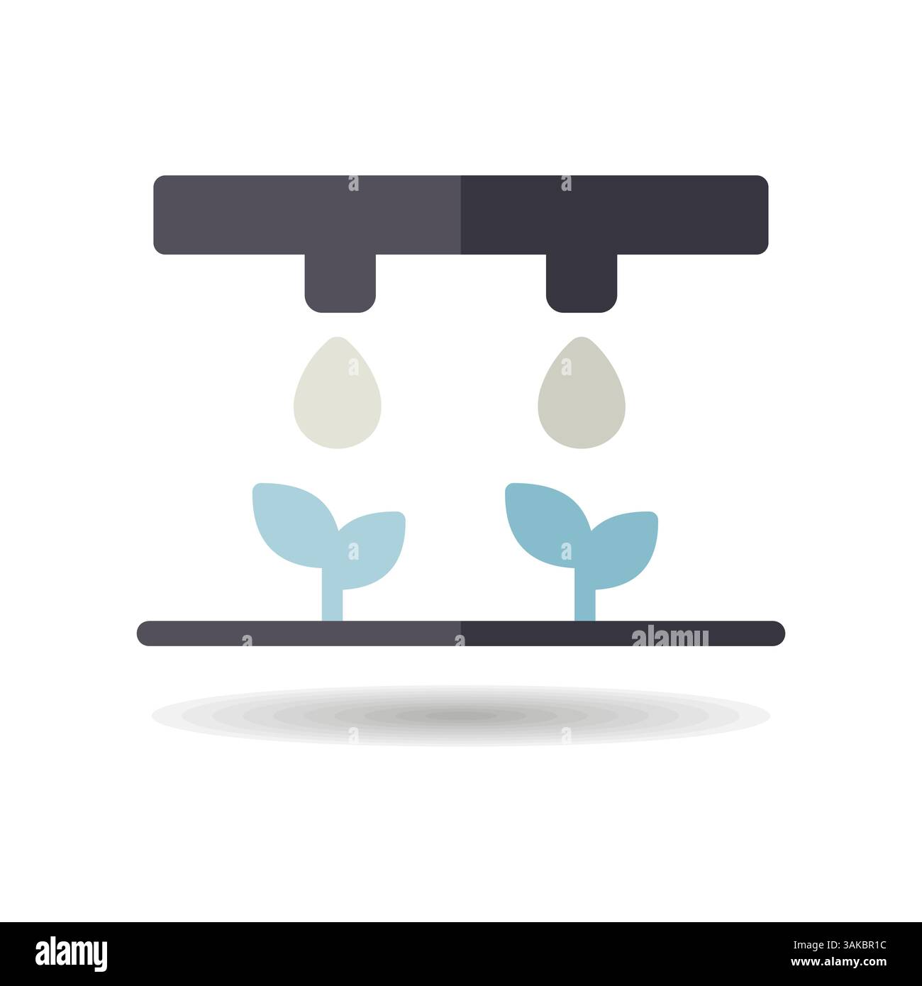 Drip irrigation system vector isolated icon. Agriculture sign. Graph ...