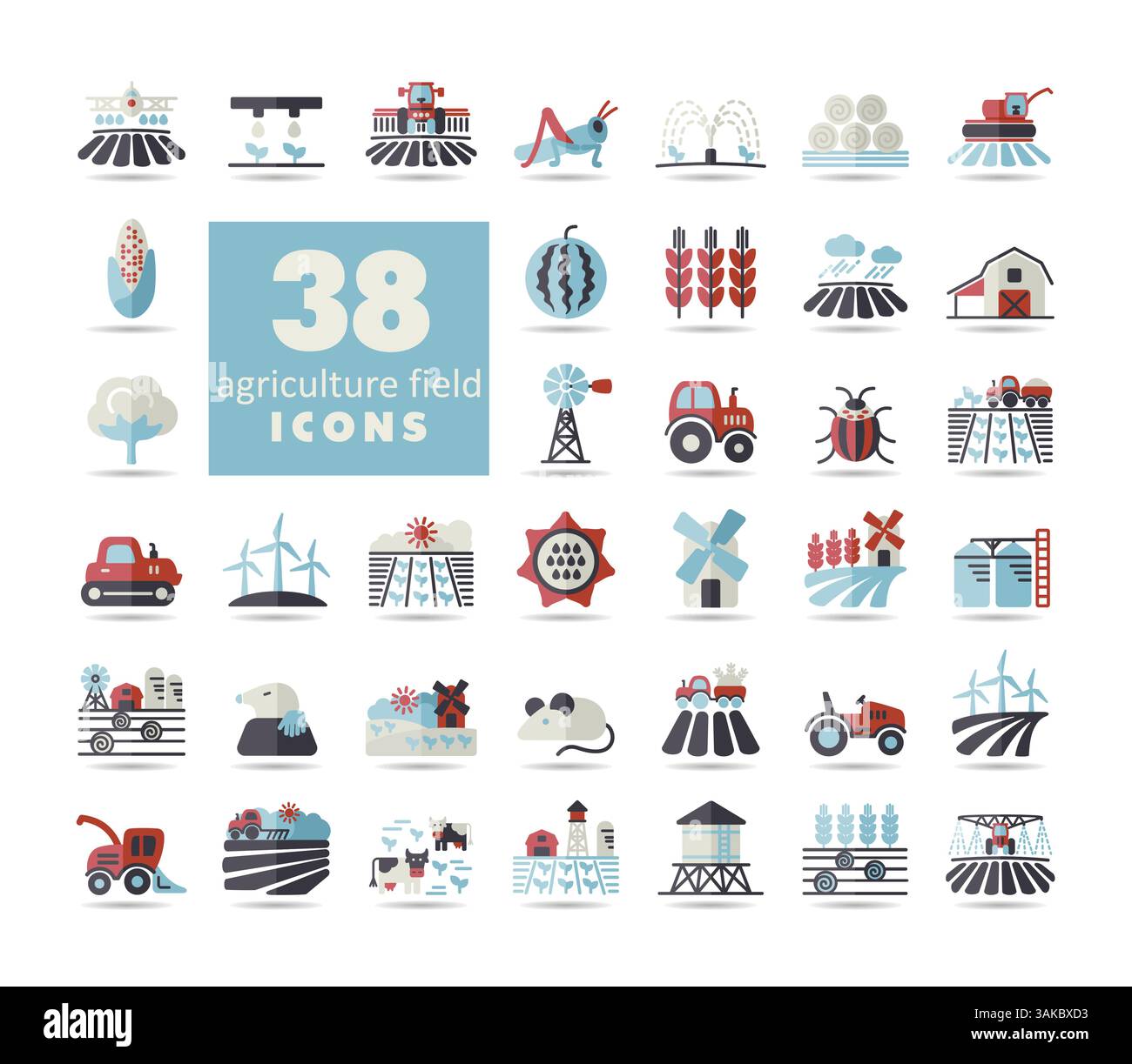 Farm Field isolated icon set. Agriculture sign. Graph symbol for your ...
