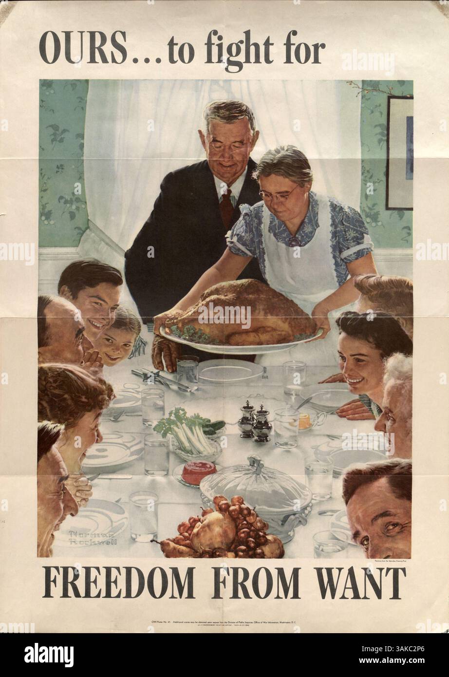 This 1943 Norman Rockwell painting titled 'Freedom From Want' depicts a ...