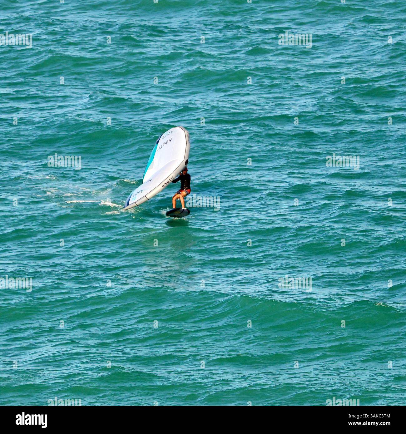 Wing Foiling at Miami Beach Stock Photo - Alamy