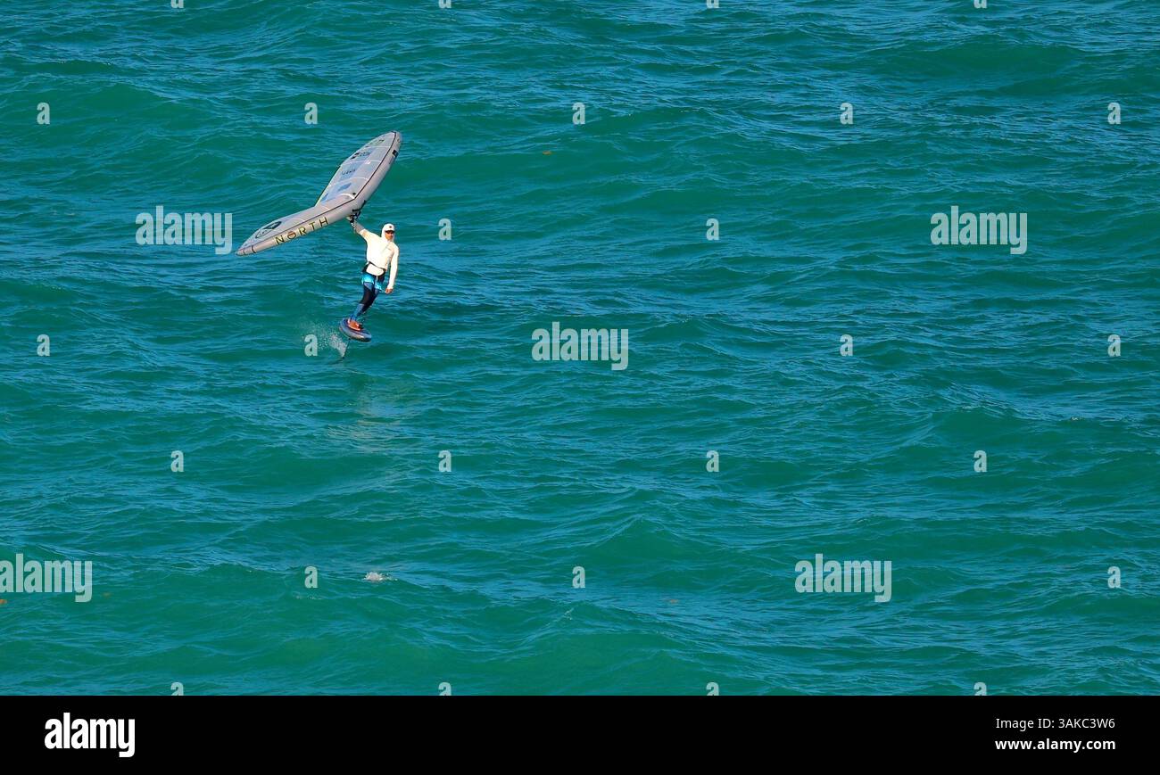 Wing Foiling at Miami Beach Stock Photo - Alamy