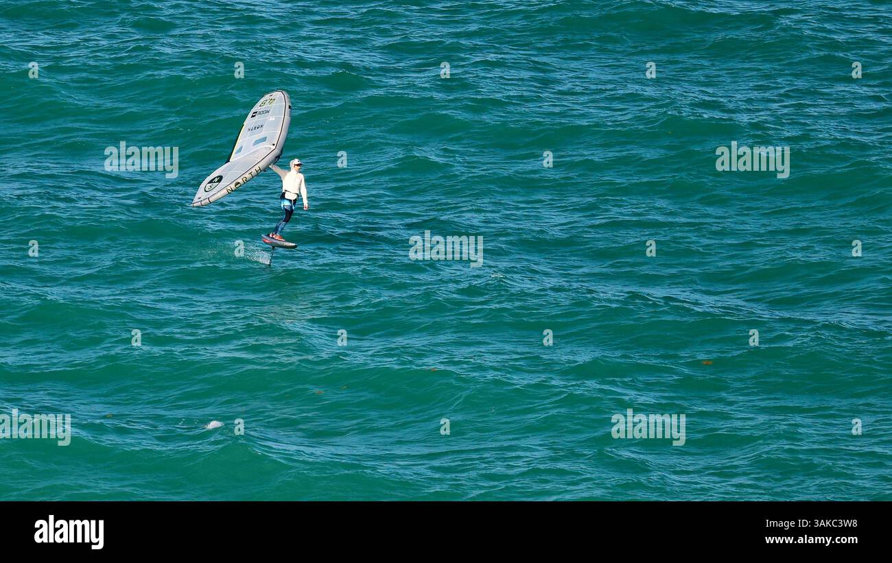 Wing Foiling at Miami Beach Stock Photo - Alamy