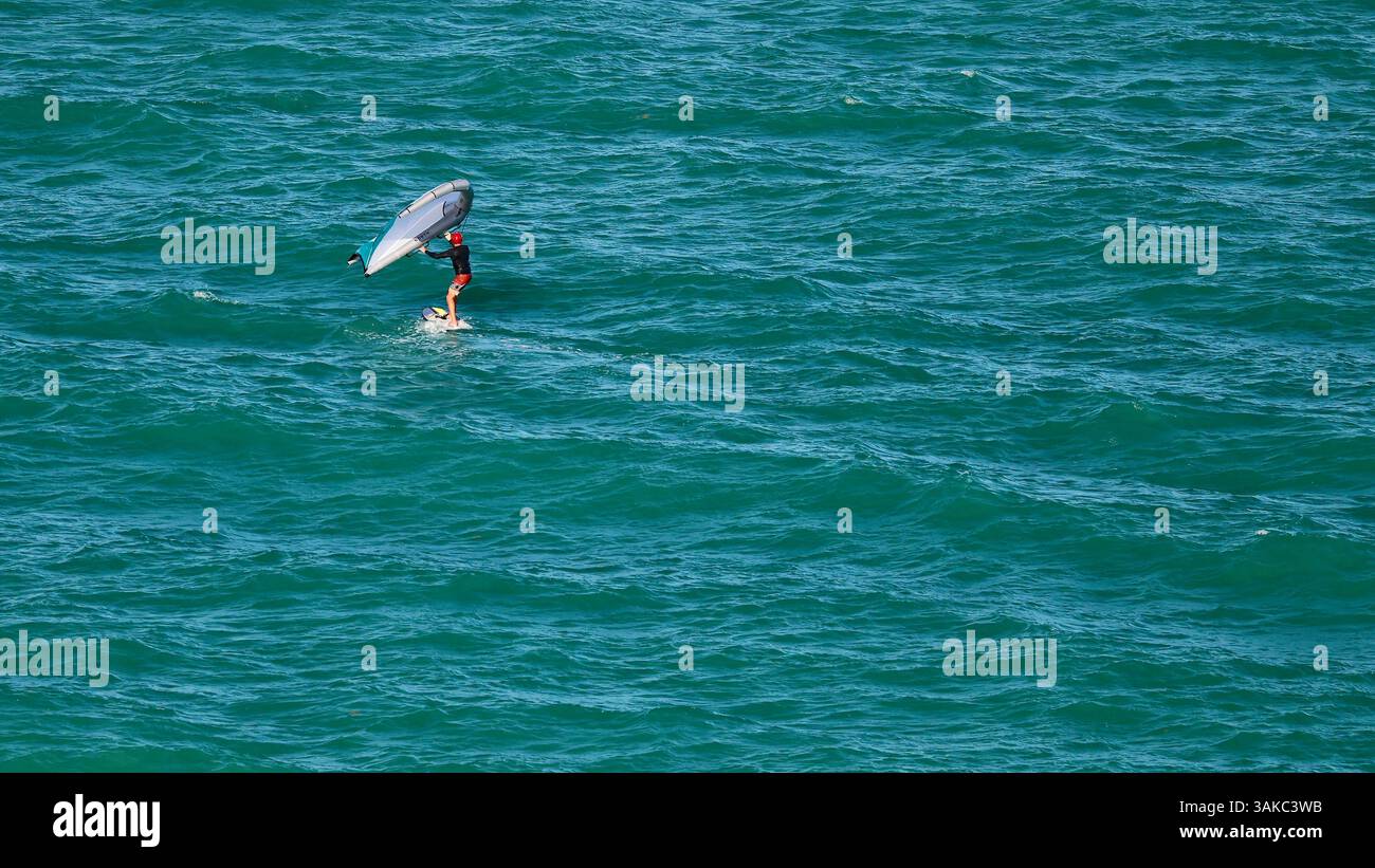 Wing Foiling at Miami Beach Stock Photo - Alamy