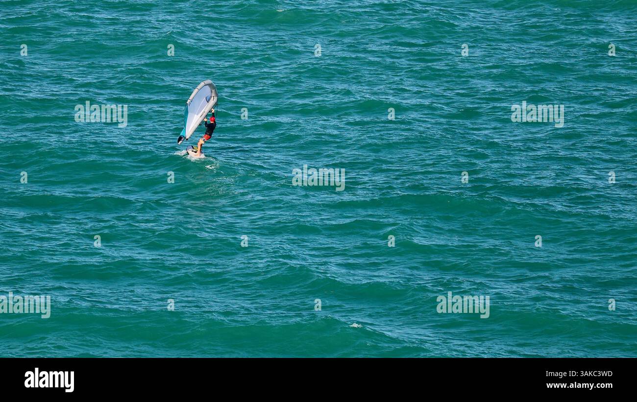 Wing Foiling at Miami Beach Stock Photo - Alamy