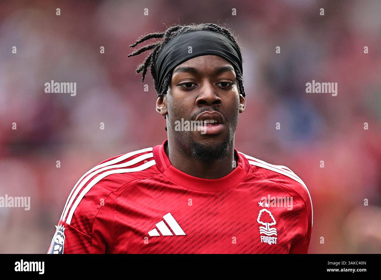 Nottingham, UK. 12th Apr, 2025. Anthony Elanga of Nottingham Forest ...
