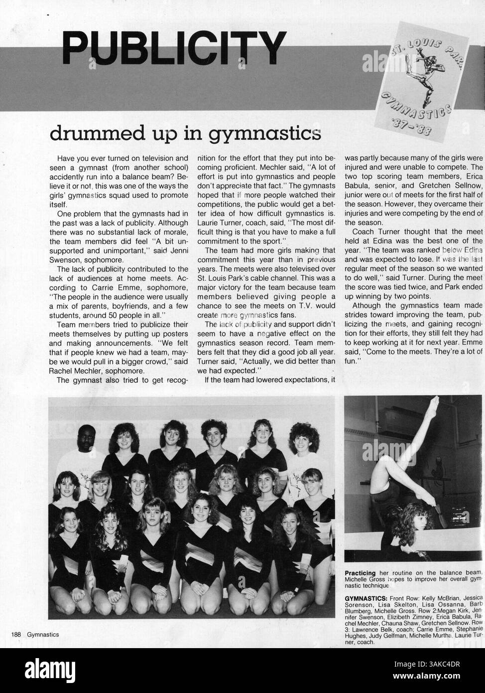 The 1988 Echowan yearbook from St. Louis Park High School presents a ...