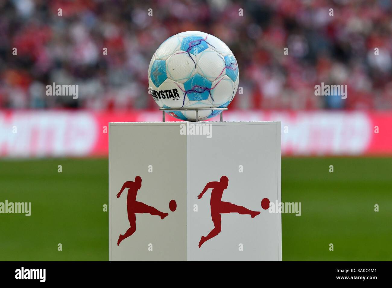 MUNICH, GERMANY - APRIL 12: Match ball at the Bundesliga match between ...