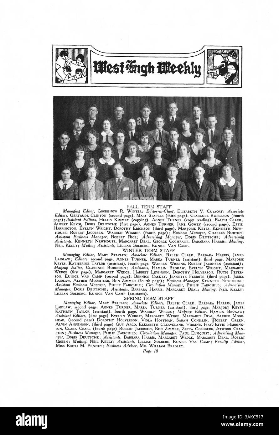 The 1922 'Hesperian' yearbook highlights the achievements of West High ...