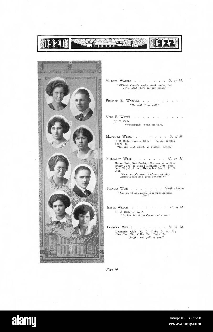 The 1922 West High School 'Hesperian' yearbook features portraits of ...