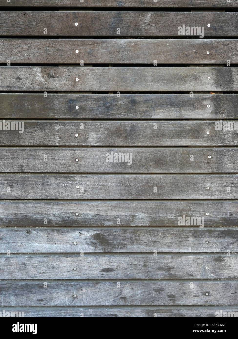 The wooden wall shows planed wood, the surface of which is heavily ...