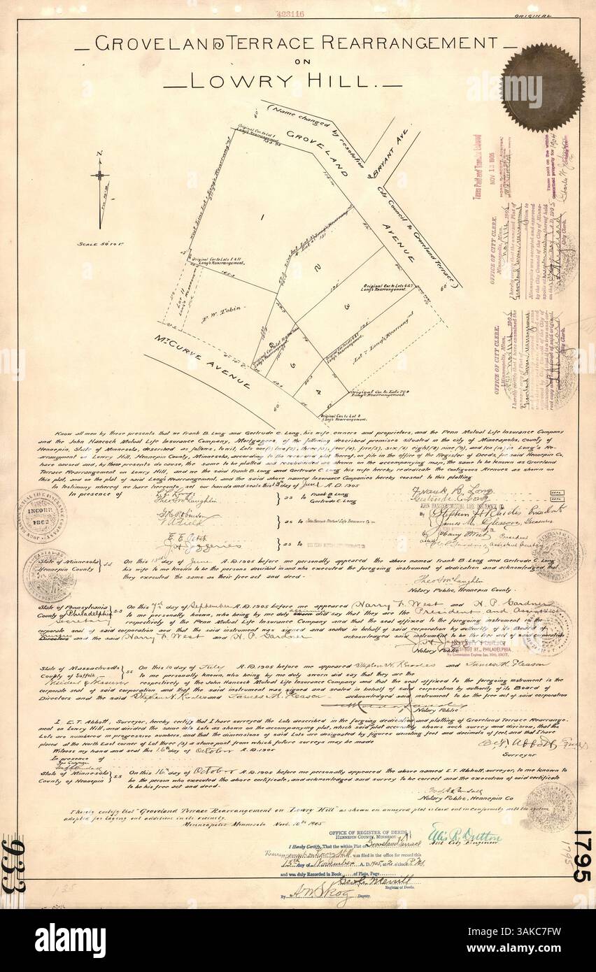 This image depicts the planned rearrangement of Groveland Terrace ...