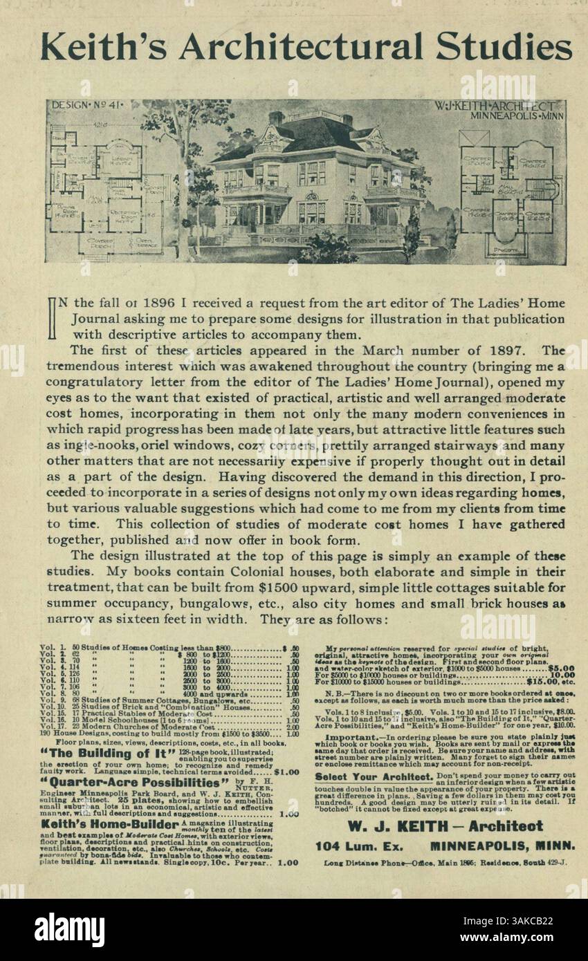 Keith's Home-Builder magazine from 1900, published by architect Walter ...