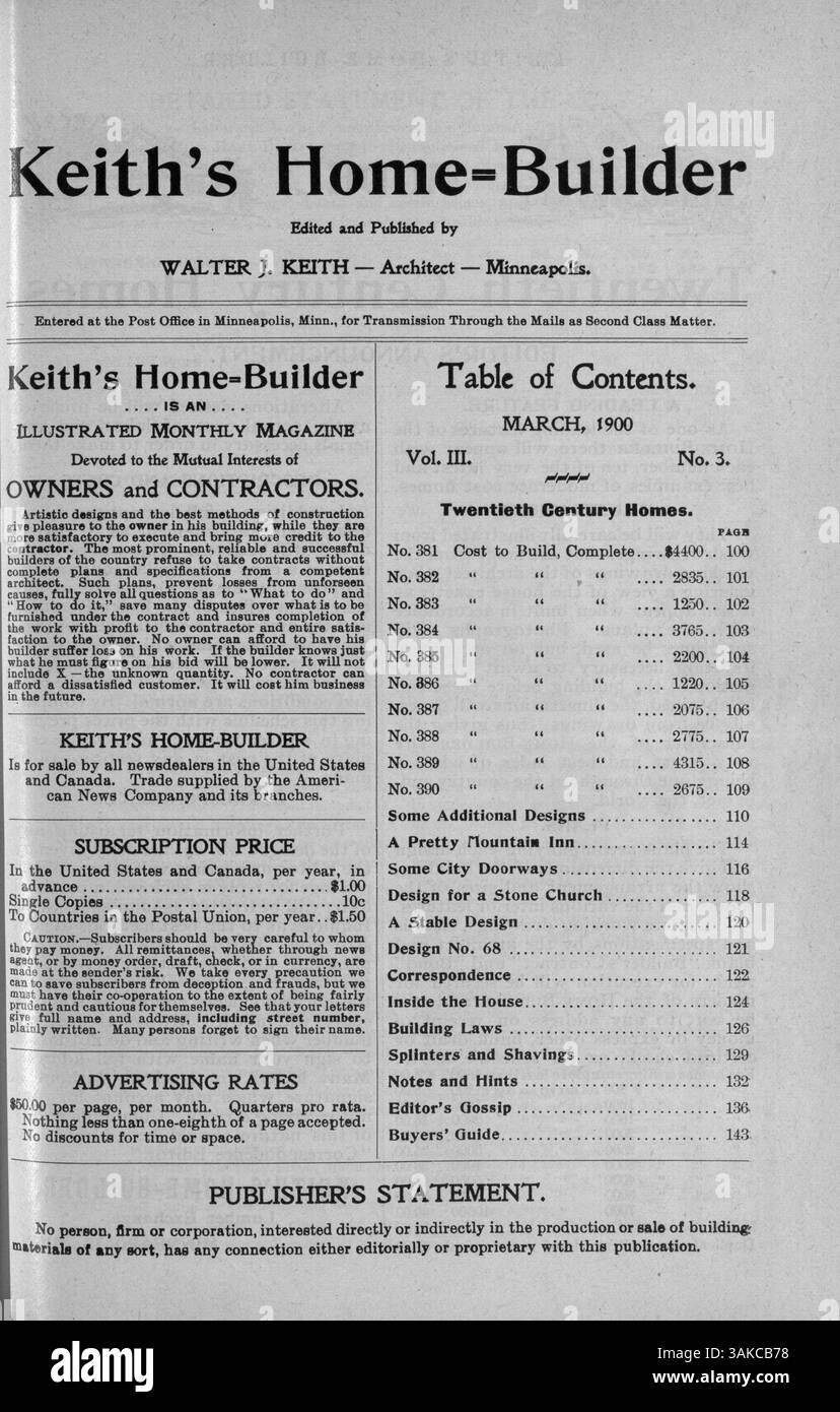 Keith's Home-Builder, published in 1900 by architect Walter J. Keith ...