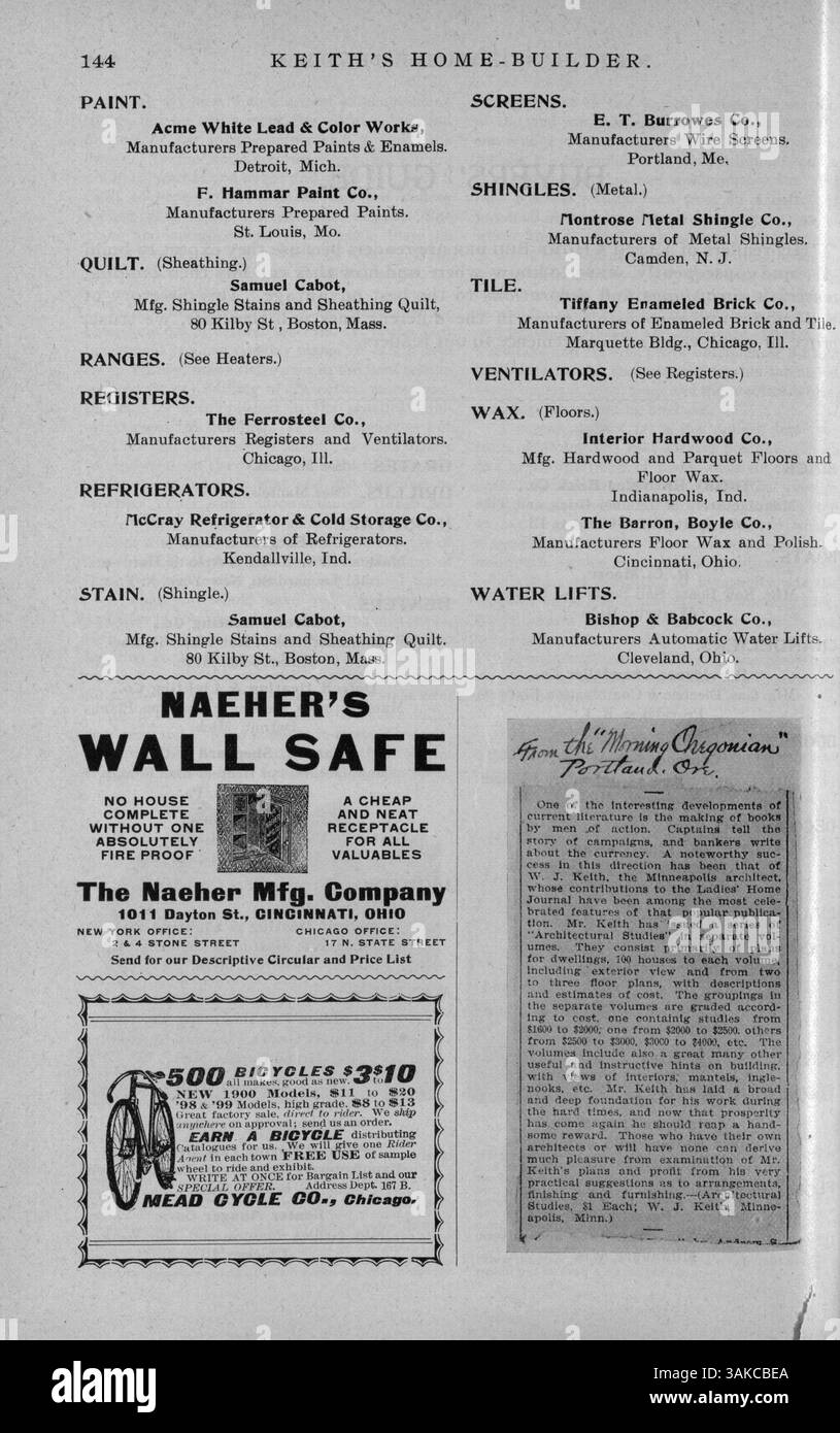 Keith's Home-Builder, released in 1900, was a magazine providing ...
