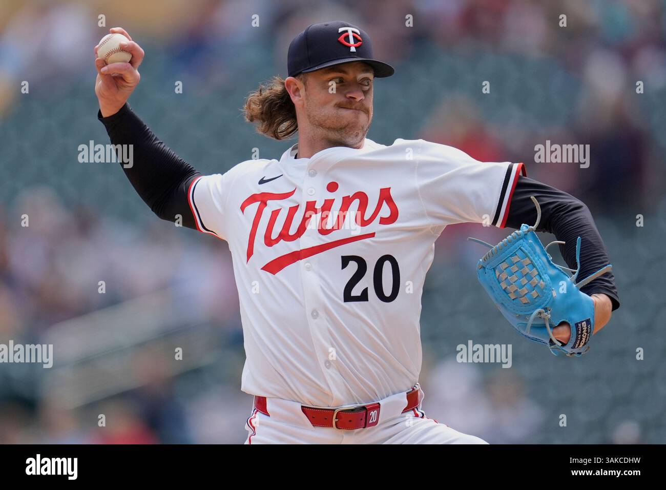 Minnesota Twins starting pitcher Chris Paddack (20) delivers during the ...