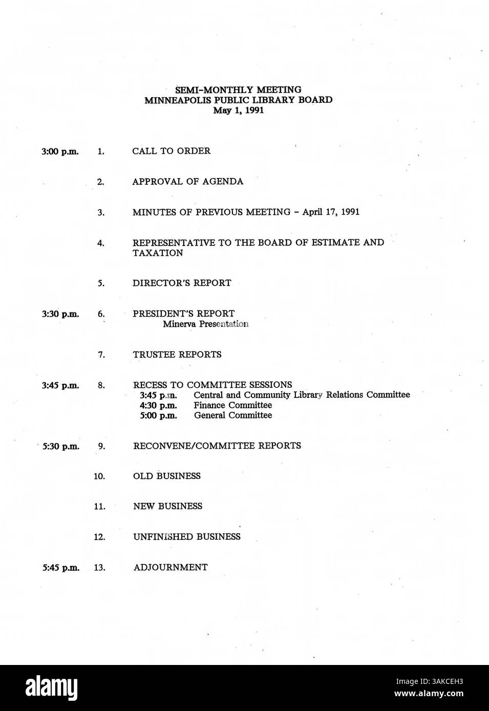 The 1991 minutes document key decisions from the Minneapolis Public ...