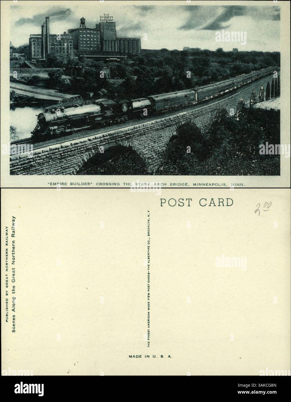 The 'Empire Builder' train crosses the historic Stone Arch Bridge in ...