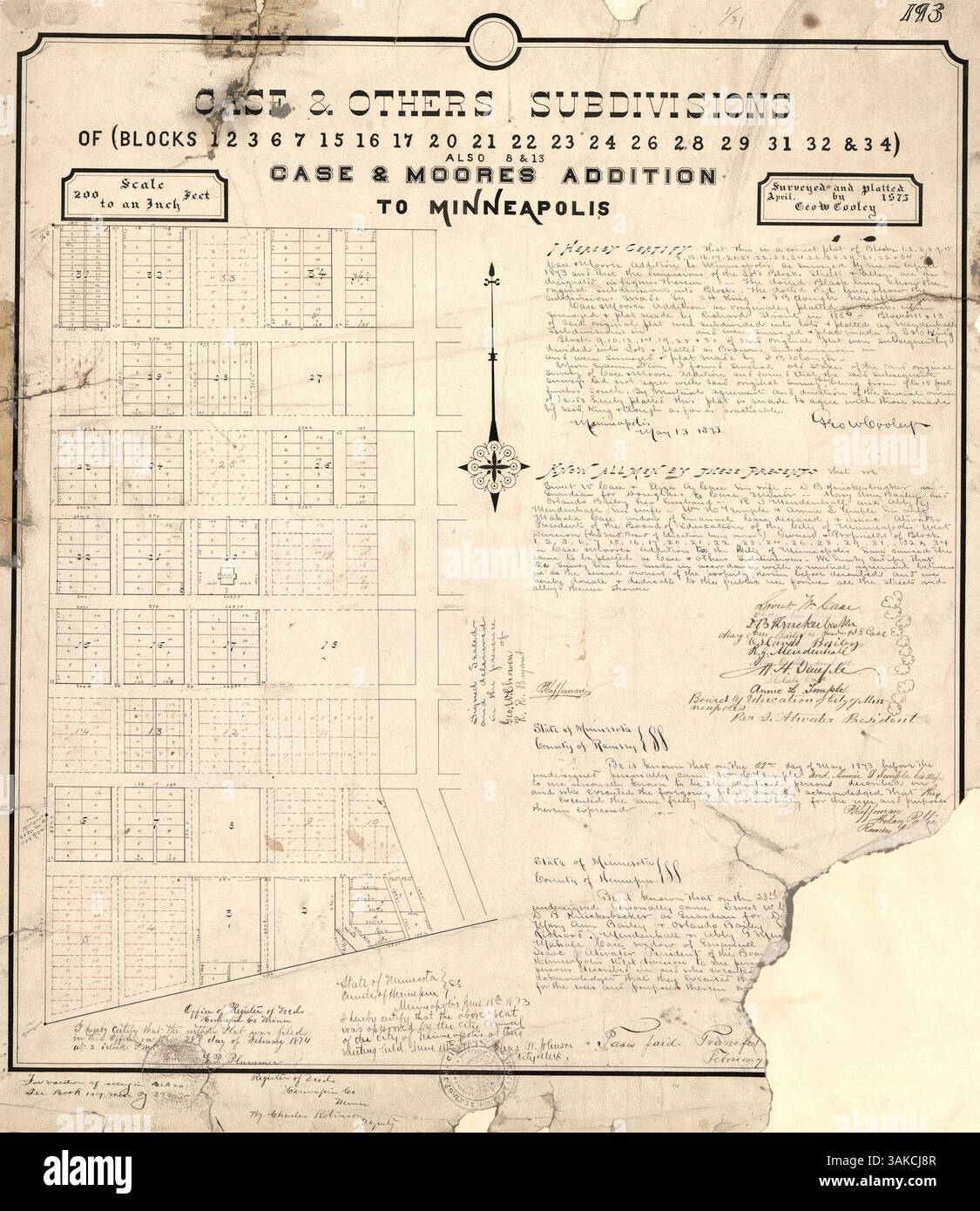 The Case & Others Subdivisions, part of the Case & Moore's Addition in ...