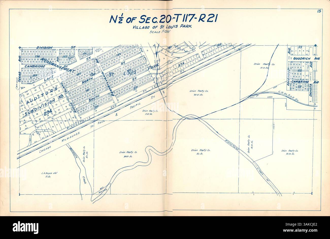 This historical atlas includes detailed maps of St. Louis Park and ...