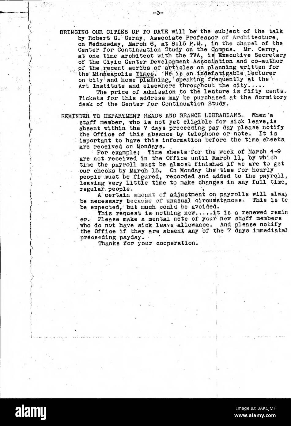 The weekly bulletin for Minneapolis Public Library employees in 1946 ...