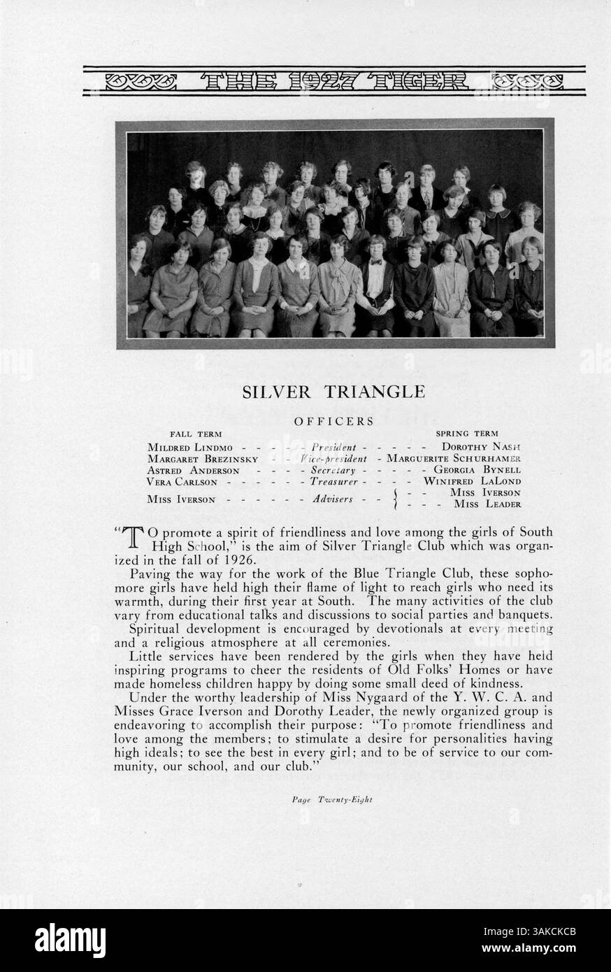The 1927 South High School Yearbook, Tiger, captures key moments of the ...