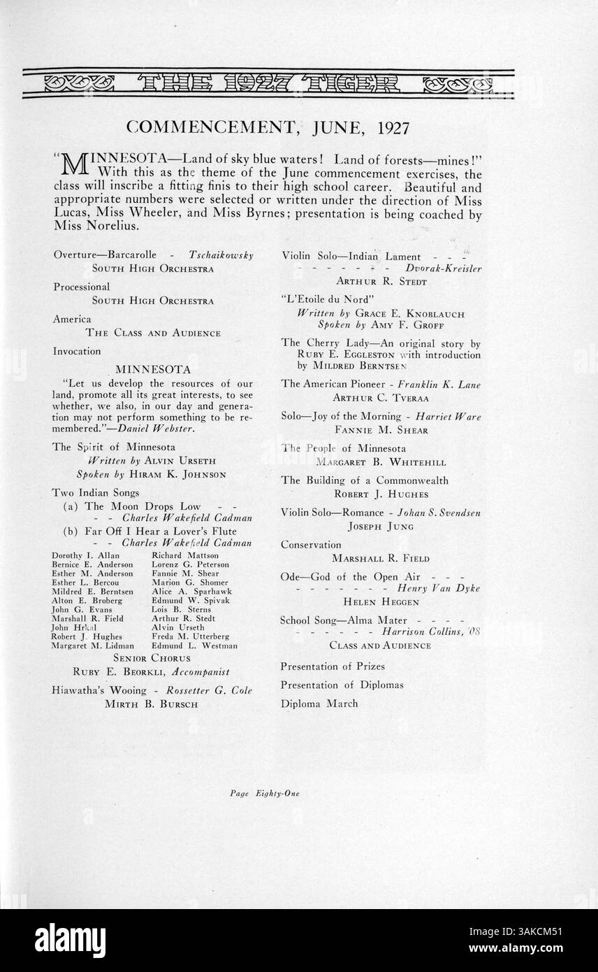 The 1927 South High Yearbook, Tiger, provides an overview of the 1926 ...