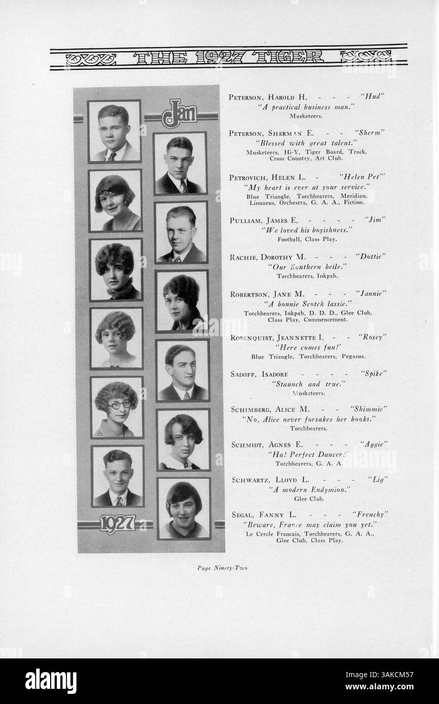 The 1927 Tiger yearbook from South High showcases the school year’s ...