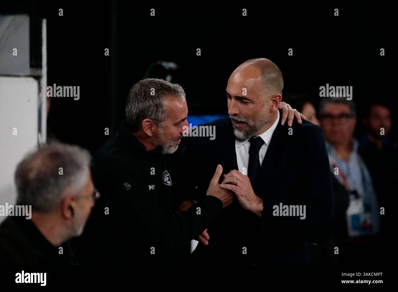 Turin, Italy. 12th Apr, 2025. Giampaolo manager of US Lecce and Igor ...