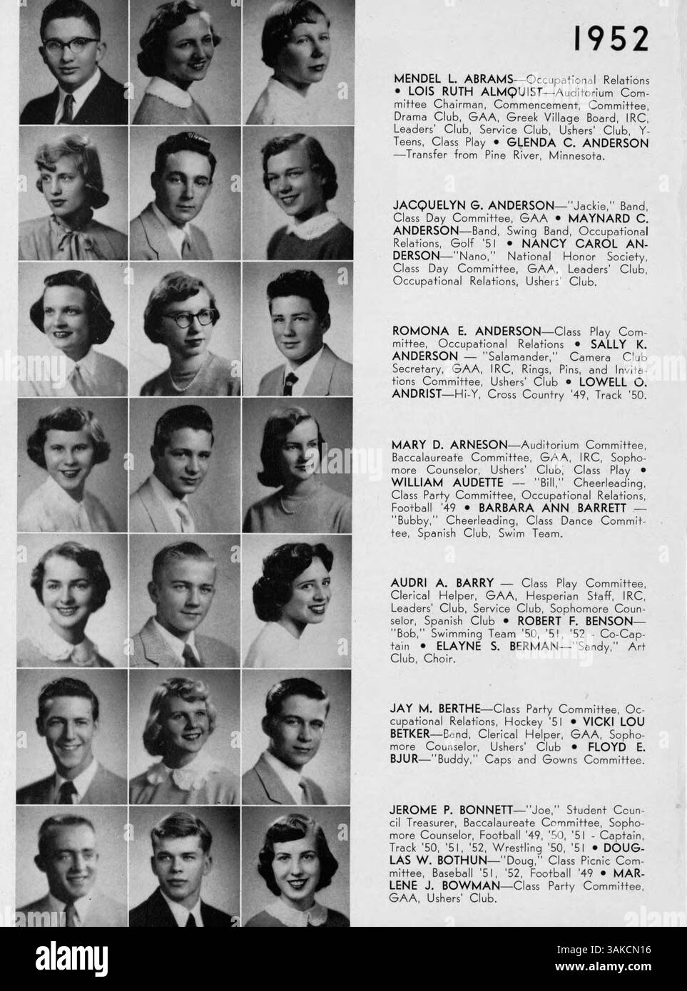 The 1952 Hesperian yearbook from West High School features important ...