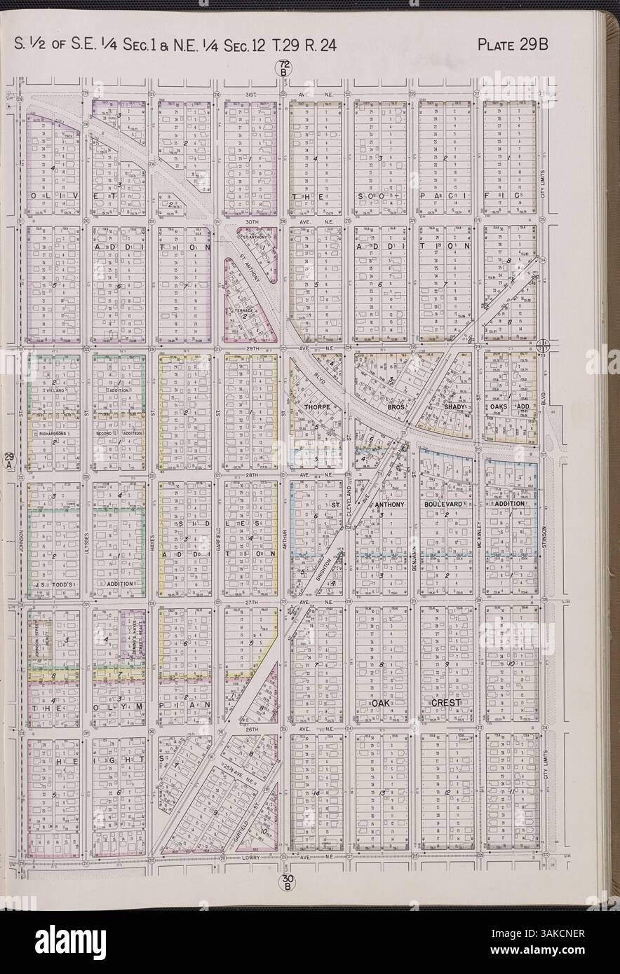This detailed 1940 atlas of Minneapolis, Minnesota, includes surveys ...